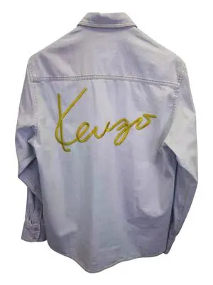 Kenzo Logo-embroidered Denim Shirt - Blue