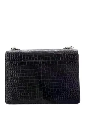 Saint Laurent Sunset Crocodile Embossed Leather Medium Crossbody Bag - Black