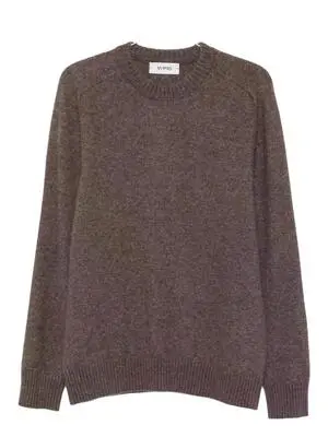 SPINA Crew-neck Ribbed-trim Sweater - Brown