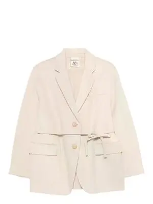 SEMICOUTURE Belted Wool Coat - Neutrals