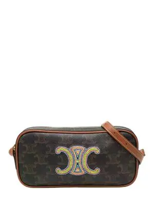 Celine 2022 Mini Triomphe Cuir Coated Canvas Camera Bag Shoulder Bag - Brown