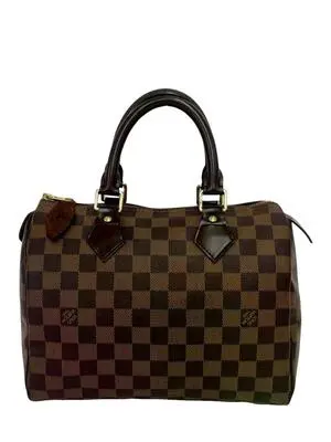 LOUIS VUITTON 2010 Damier Ebene Speedy 25 Boston Bag - Brown