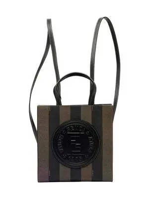 Fendi 20th Century Mini Pequin Coated Canvas Convertible Backpack - Black