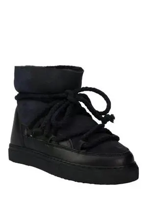Inuikii Classic Lace-up Leather Ankle Boots - Blue