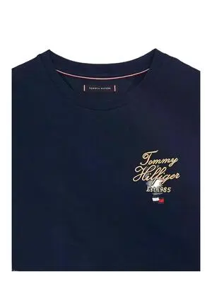 Tommy Hilfiger 1985 Collection Script Logo-embroidered T-shirt - Blue