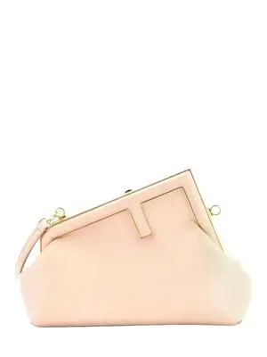 Fendi First Bag Leather Small Clutch Bag - Neutrals