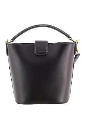 Celine Louise Bag Leather Small Bucket Bag - Black
