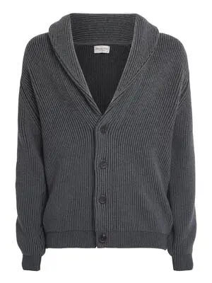 Johnstons Of Elgin Cashmere Shawl Cardigan - Grey