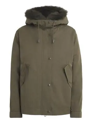 YVES SALOMON Down Fur-trim Technical Parka Coat - Green