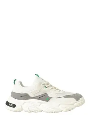 POINT3 Big Bang Low-top Leather And Mesh Sneakers With Chunky Sole - White