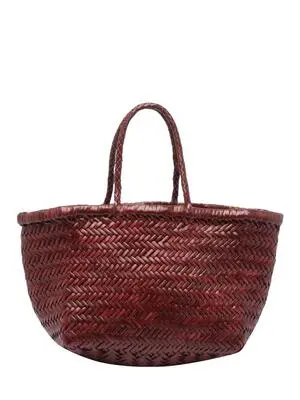 Dragon Diffusion Dragon Diffusion Triplo Salto Woven Leather Handbag Red