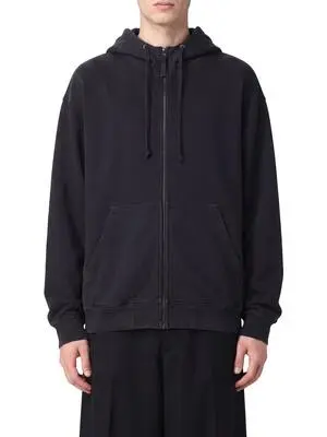 MAISON MARGIELA Relaxed Fit Zipped Cotton Hoodie With Numeric Logo - Black