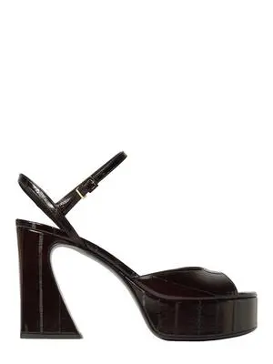 Fendi Platform Sandals With Ankle Strap - Dark