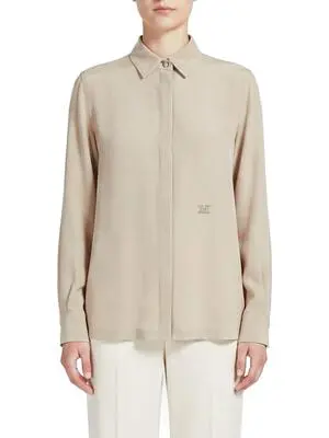 Max Mara Collared Long Sleeve Shirt - Grey
