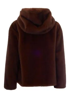 Herno Hooded Faux-fur Zip-up Jacket - Brown
