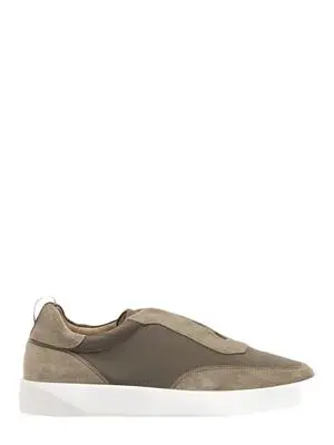 AURELIEN Panelled Suede And Technical Fabric Sneakers - Grey