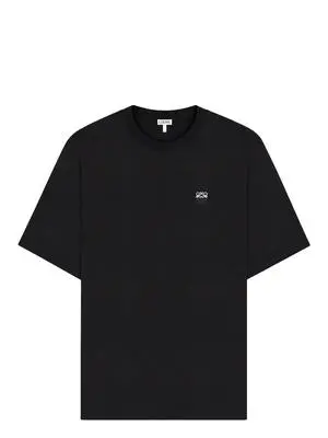 Loewe Logo-embroidered Cotton T-shirt - Black