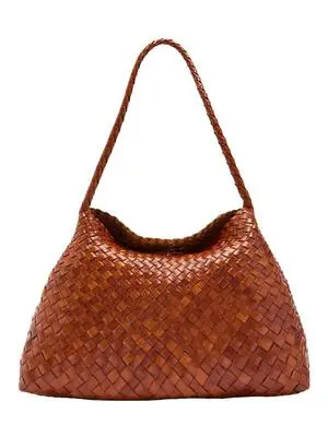 Dragon Diffusion Santa Maria Woven Leather Shoulder Bag - Tan
