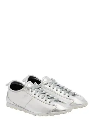 Jacquemus Tennis Metallic Leather Sneakers - Silver