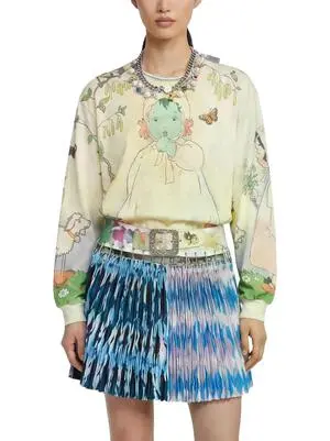 CHOPOVA LOWENA Oversized Graphic Print Sweater - Neutrals