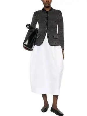 Emporio Armani Striped Button-up Jacket - Black