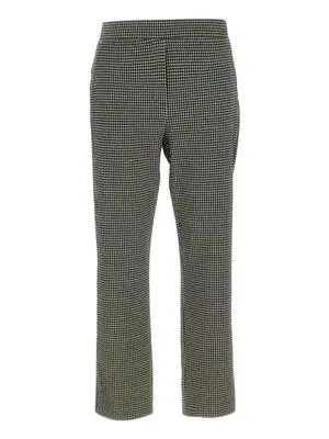 ELENA MIRÒ Checked Straight-leg Trousers - Multicolour