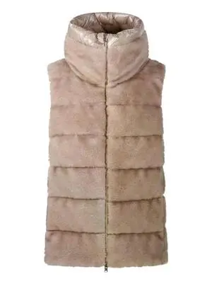 Herno Faux-fur Padded Gilet - Neutrals