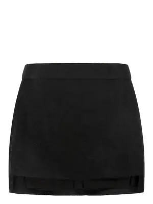 Rick Owens High Waist Asymmetrical Raw-cut Hem Skirt - Black