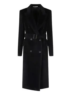 Tagliatore Double-breasted Belted Coat - Blue
