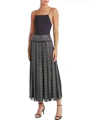 TEMPERLEY LONDON Gallantry Pleated Maxi Skirt - Black