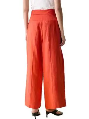 VICOLO Pleated Wide-leg High-waist Trousers - Orange