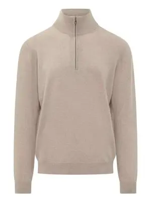 Malo Half-zip Cashmere Jumper - Neutrals