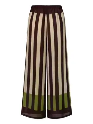BAOBAB Striped Sheer Palazzo Pants - Brown