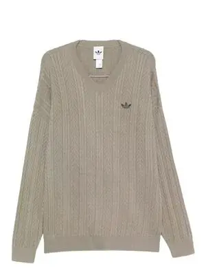Adidas Cable-knit V-neck Sweater - Neutrals
