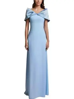 CRISTALLINI Belted Fluid Maxi Dress - Blue