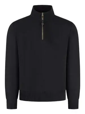 PARAJUMPERS High Neck Quarter Zip Sweater With Logo Patch - Black