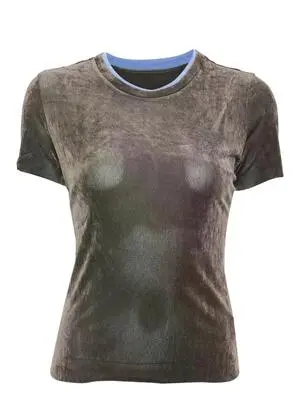JNBY Velvet T-shirt With Contrast Trim - Grey