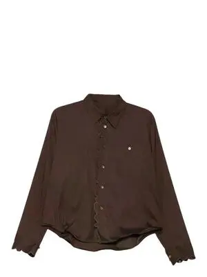 JNBY Scallop-trim Shirt - Brown
