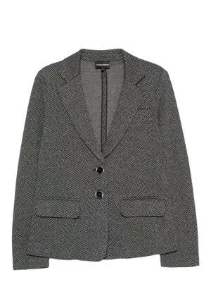Emporio Armani Herringbone-pattern Single-breasted Jacket - Grey