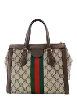 Gucci Ophidia Top Handle Gg Coated Canvas Small Tote Bag - Brown