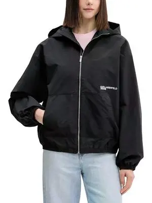 Karl Lagerfeld Hooded Logo-print Jacket - Black