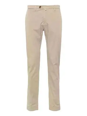 BRIGLIA 1949 Pressed-crease Tapered-leg Trousers - Brown