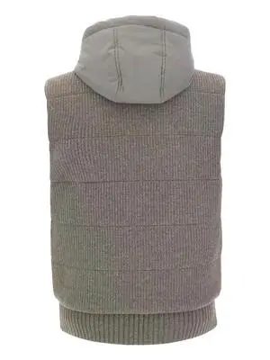 GRAN SASSO Quilted Hooded Gilet - Grey