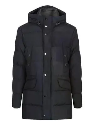 MOORER Hooded Padded Coat - Blue