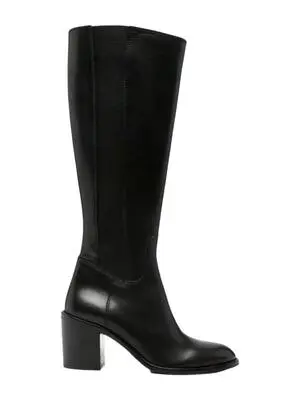 SERGIO MORETTI FIRENZE Knee High Leather Boots - Black