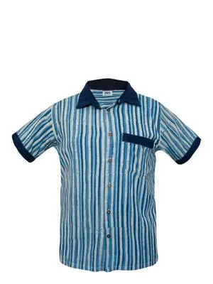 JIWYA Neel Casual Striped Cotton Shirt - Blue