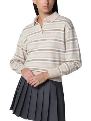Guest In Residence Collegiate Stripe Polo Sweater - Multicolor