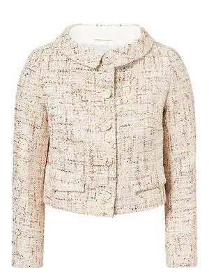 Huishan Zhang Boxy Round-collar Tweed Jacket - Multi