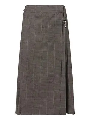 Simone Rocha Tailored Clip Wool Midi Skirt - Peat