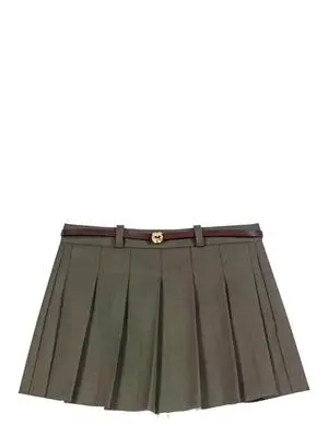MAJE Maje Pleated Belted Shorts